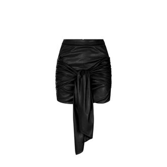Elisabetta Franchi Knotted Drape Short Skirt - - Skirts - Damen - Schwarzk - XS