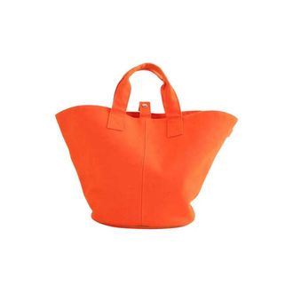 Herm&egrave;s Sac &agrave; main en coton orange