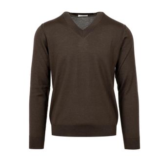 Paolo Pecora V-Ausschnitt Pullover - - Knitwear - Herren - Braun - 2XL