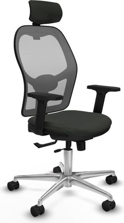 Piqueras y Crespo Ergonomischer Stuhl mit 2D-Armen, h&ouml;henverstellbarer Lendenwirbelst&uuml;tze und h&ouml;henverstellbarem Kopfteil, Neigungs- und Neigungsverstellung, ausgestatt