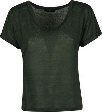 Aragona Femme, Tops, Vert, Taille: 34 FR U Neck T-Shirt