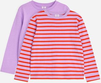 Arket Lang&auml;rmeliges T-Shirt Im 2er-Pack -Rot