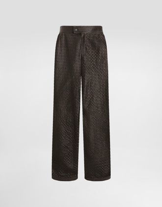 Dolce & Gabbana Ausgestellte Hose Aus Geflochtenem Nappaleder - Mann Hosen Und Shorts Mehrfarbig 50