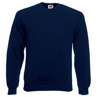 Fruit Of The Loom Herren Raglan Sweatshirt Gr. L, Dunkles Marineblau