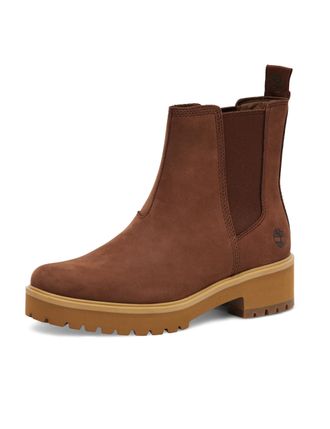 Timberland Carnaby Cool Mid Warm gef&uuml;tterte Stiefel, schwarzes Nubuk