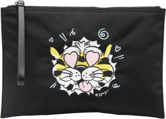 Kenzo Homme, Sacs, Noir, Taille: ONE Size Wild Tiger Large Clutch