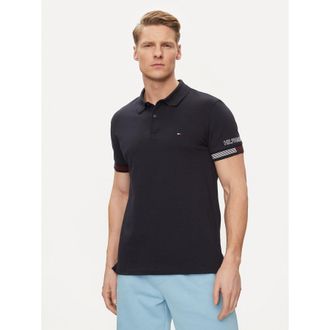 Tommy Hilfiger Poloshirt Flag MW0MW34780 Dunkelblau Slim Fit