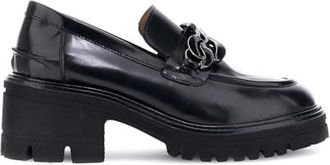 Caf&egrave;noir Mocassins en Cuir Bross&eacute; avec Accessoires, pour Femme, Couleur Noir, Taille 37