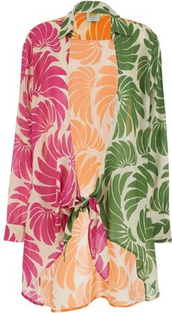 Farm Rio Farm Rio, Femme, Blouses et Chemises, Multicolore, Taille: 38 FR Kaftan &agrave; nouer sur le devant