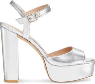 Stuart Weitzman Femme, Chaussures, Gris, Taille: 40 1/2 EU Ryder 95 Platform Sandal