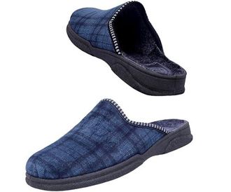 Generico Chaussons dhiver pour homme en feutre lourd, bleu marine, avec semelle en polyur&eacute;thane, forme large, fabriqu&eacute; en Italie, bleu, 40 EU