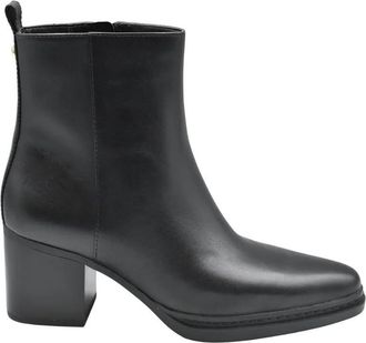 Michael Kors Stiefel - Smooth Black Leather Ankle Boots - Gr. 9_5 - in Schwarz - f&uuml;r Damen