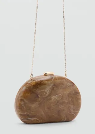 Mango Pochette ovale cognac - Femme - Taille unique - MANGO