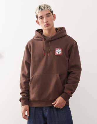 adidas Originals Kapuzenpullover mit Grafik in Rotbraun-Brown
