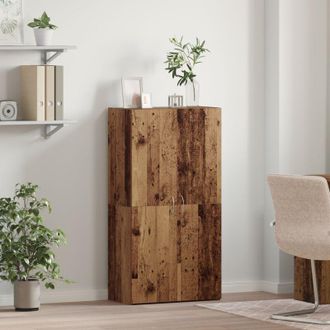 vidaXL Cabinet de Bureau avec &eacute;tag&egrave;re Bois ancien 60 x 32 x 115 cm vidaXL