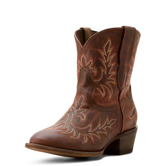 Ariat Womens Carlin Western Boots in Dark Sierra, B Medium Width, Size 38.5, by Ariat