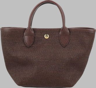Longchamp Womens Handbag Le Panier Pliage Brown Cotton Handbags Hand Bags