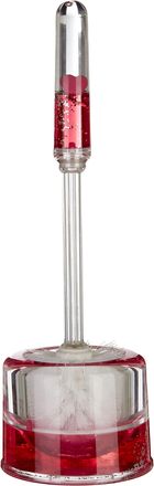 Premier Housewares Toilettenb&uuml;rstenhalter aus Acryl mit schwebenden Herzen, transparent/rot, 12 x 12 x 36 cm