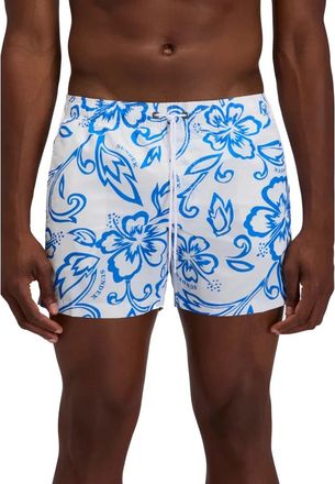 Sundek Homme, Maillots de bain, Blanc, Taille: XL Archive Hibiscus Short Swimshorts