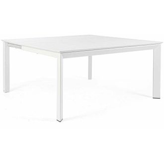 BIZZOTTO Ausziehbarer Tisch Konnor aus lackiertem Aluminium f&uuml;r Garten und Veranda 160 x 110/160 cm -Weiss