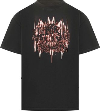 44 Label Group Homme, Tops, Noir, Taille: S T-shirt graphique &agrave; col rond