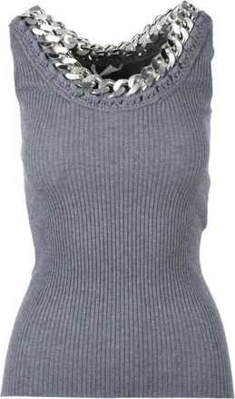 Stella McCartney Femme, Tops, Gris, Taille: 40 FR Hauts sans manches