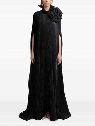 Gemy Maalouf draped flower maxi dress - Noir