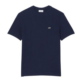 Lacoste Schweres Baumwoll- und Leinen-Piqu&eacute;-T-Shirt - - Tops - Herren - Blau - XS