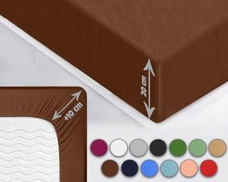 Sesto Senso Sesto Senso Drap Housse 160x200 Brun Jersey avec Elastique M&eacute;lange Coton