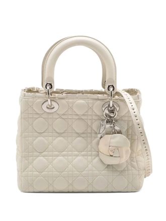 Dior sac à main Lady Dior médium (2000-2105) - Blanc