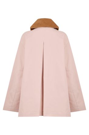 Ganni Womens Jacket With Contrast Collar Chlak Pink Polyester Trench & Raincoats