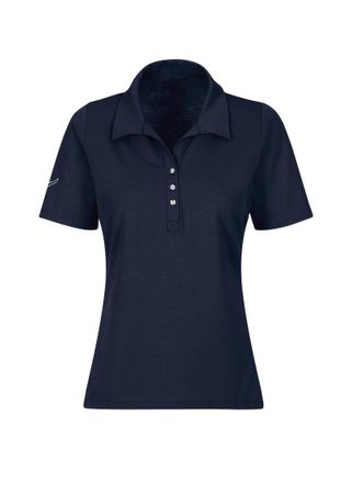 Trigema Poloshirt aus Baumwolle mit Kristallsteinen