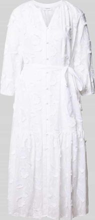 Comma Relaxed Fit Midikleid mit floraler Zierbesatz