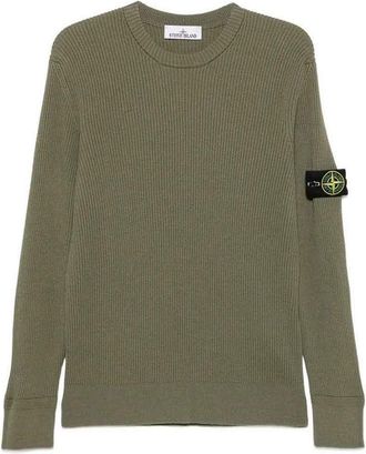 Stone Island Pull Col Roul&eacute; - Vert