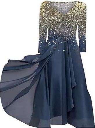 Generic Robe De Cocktail Femme Chic Et Elegant Mi Longue Robe Soiree Paillette Grande Taille Robe De Bal en Dentelle Mousseline Manche Courte Demoiselle Honne