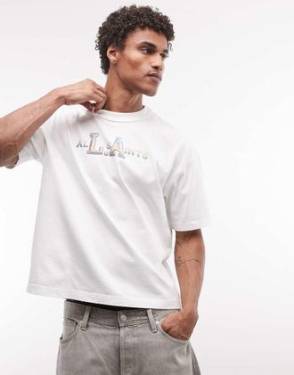 AllSaints Angelino - T-shirt &agrave; manches courtes et logo graphique - Blanc