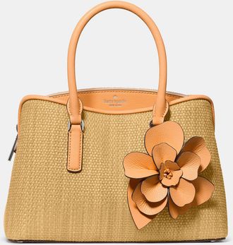 Kate Spade New York Thompson Street Satchel Aus Stroh Mit Anh&auml;nger, Schmal, Klein