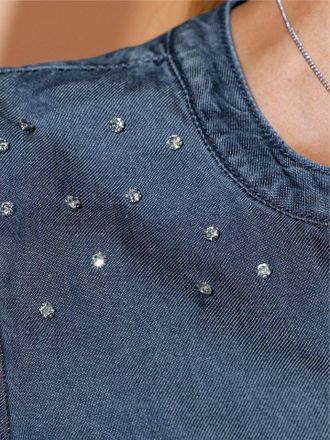Cr&eacute;ation L Klassische Bluse Lyocell-Jeansbluse Langarm