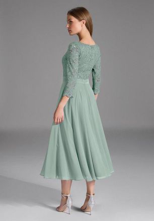 Swing Maxikleid Kleid aus Spitze und Chiffo - Regular Fit
