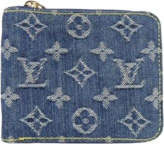 Louis Vuitton unisex, Pre-owned, Bleu, Taille: ONE Size Portefeuille en tissu Vintage Pre-owned