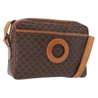 Celine Pre-owned Sac bandouli&egrave;re vintage Macadam en toile - Femme - Pre-owned - Brun - Taille: ONE Size