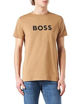 BOSS Hommes T-Shirt RN T-Shirt Relaxed Fit en Coton avec Logo et Protection Anti-UV UPF 50+