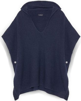 Fiorella Rubino Femme, Pulls, Bleu, Taille: 40/42 FR Maxi Hooded Vest