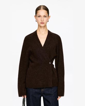 Arket Strickjacke Aus Einer Alpaka-Wollmischung -Braun