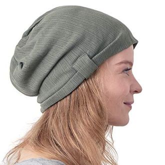 Charm by Casualbox Chapeau Femme Bonnet Homme Slouchy - Beanie Ete de 100% Coton Casquette Chimio Bonnet Nuit Tombant L&eacute;ger Kaki