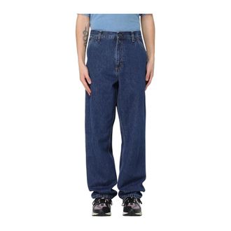 Carhartt Work in Progress Helle Waschung Zimmermannshose Lockerer Schnitt - - Jeans - Herren - Blau - W31 L32