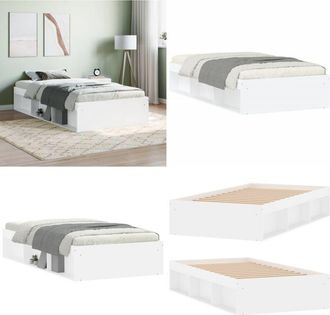 vidaXL Bettgestelll Weiß 100x200 cm - Holzbettfassungen - Bettrahmen Weiß - Doppelbett Gestell - Massivholzbette - Bettkasten Mit Schubladen - Home & Living