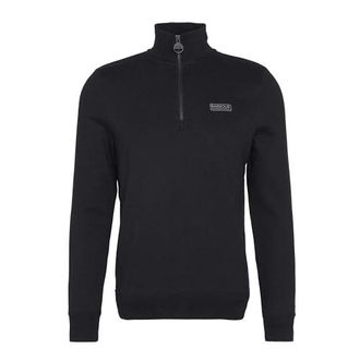 Barbour Essential Sweat-shirt demi-zipp&eacute; Noir D&eacute;tails en &eacute;tain, Noir/gris &eacute;tain, XL