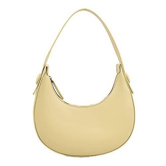 Generic Sacs &agrave; bandouli&egrave;re en cuir pour femme - Petit sac &agrave; main &eacute;l&eacute;gant sous les bras - Avec fermeture &eacute;clair, jaune, Small