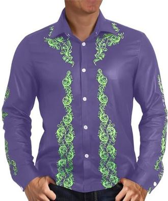 Generic T-shirt pour homme - Motif r&eacute;tro europ&eacute;en occidental - Imprim&eacute; - D&eacute;contract&eacute; - Confortable - Tendance - Commerce ext&eacute;rieur - Entreprise - Revers - Che